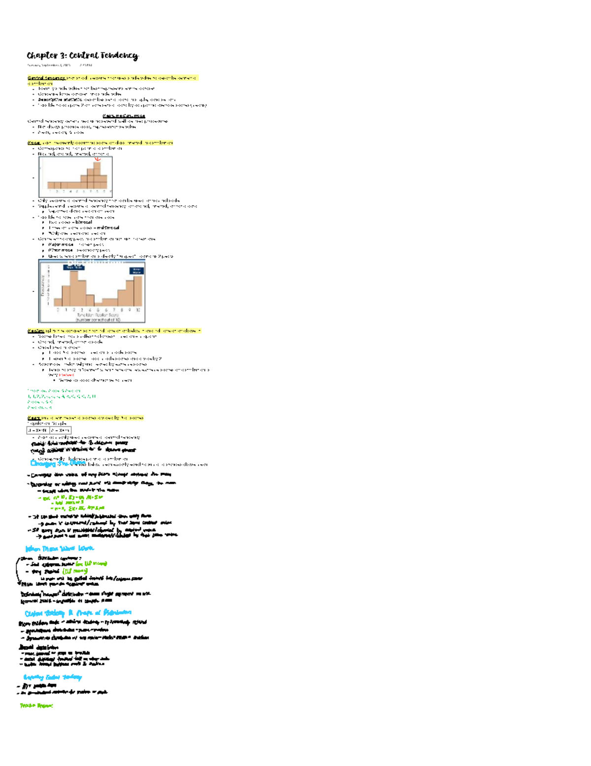 Chapter 3: Central Tendency Notes for Statistics Course - Studocu