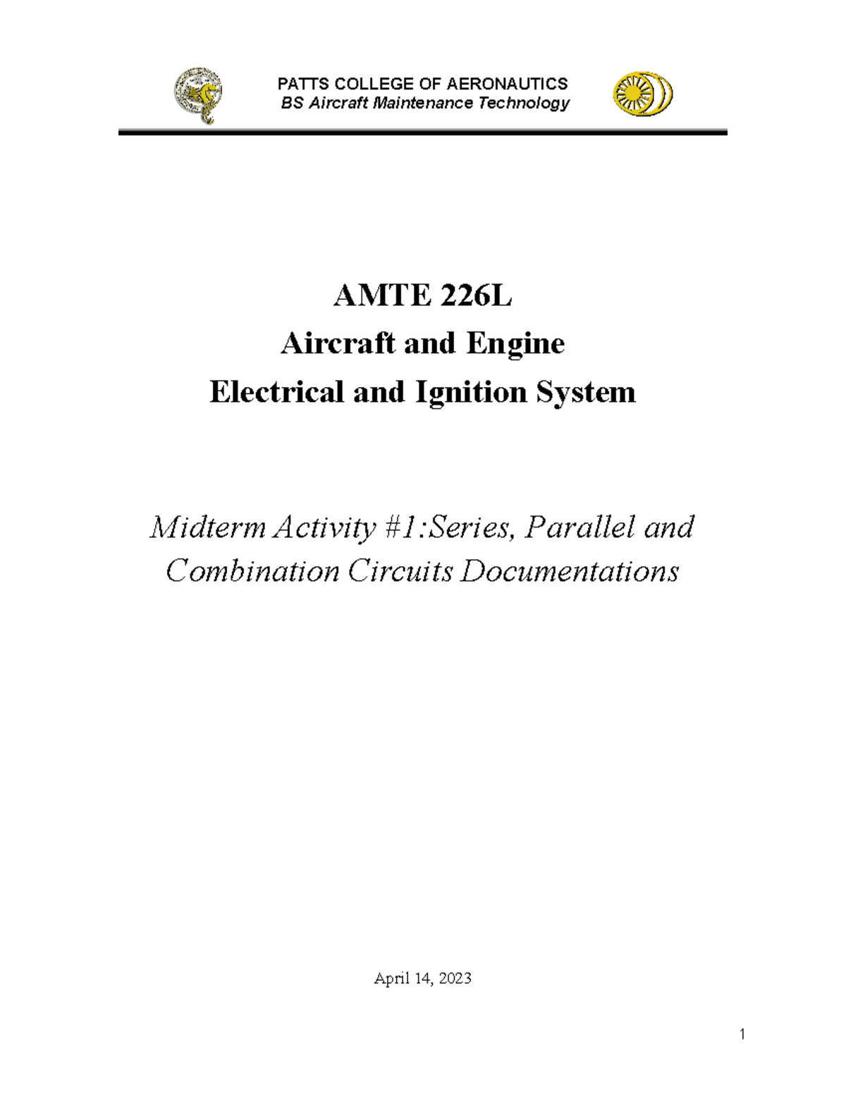 Midterm Project: Series, Parallel & Combination Circuits - AMTE 226L - Studocu