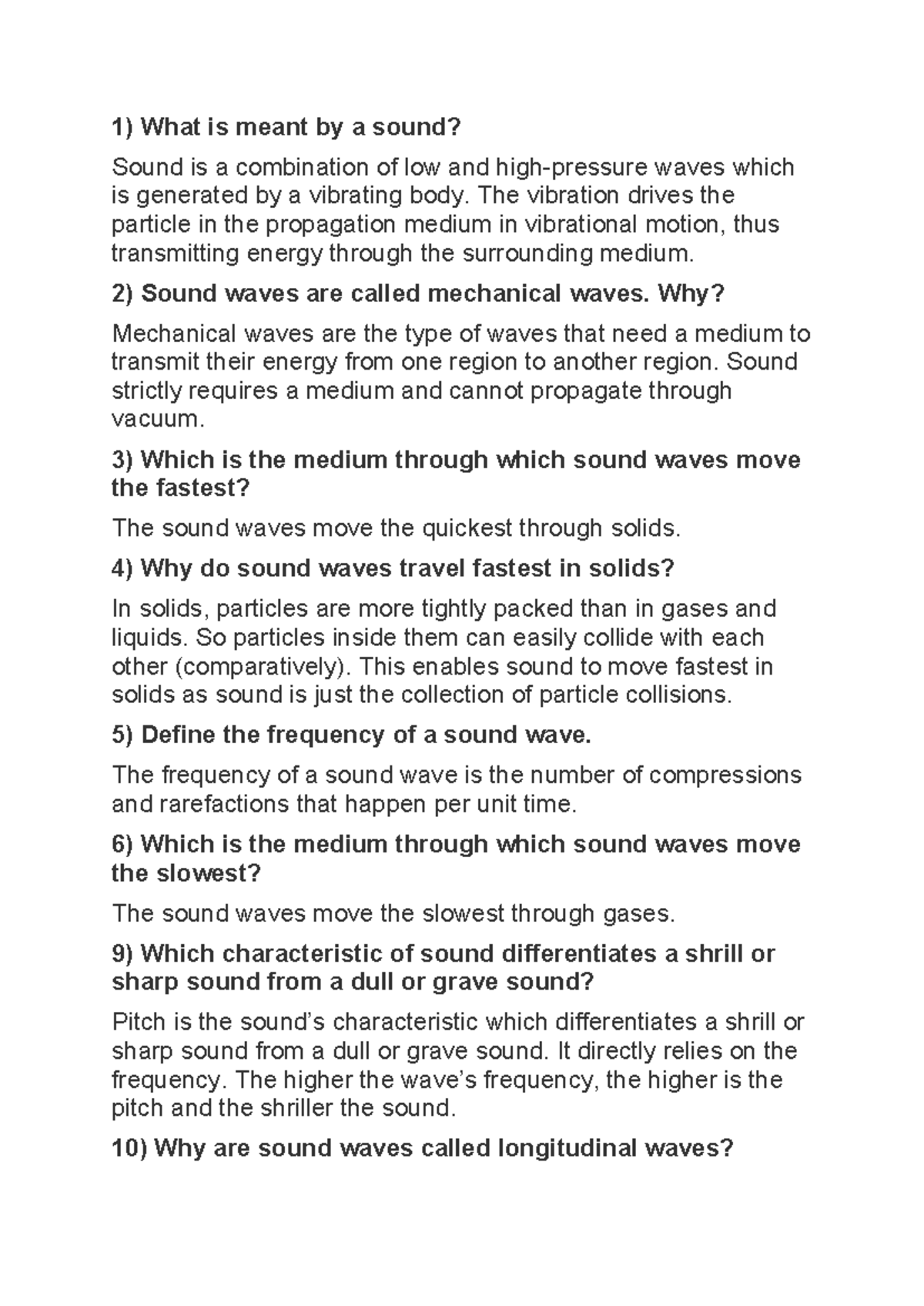 Physics 101: Understanding Sound Waves and Their Properties - Studocu