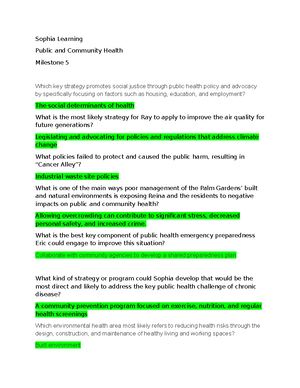 Public Health and Community Milestone 3 - Sophia Learning Public and ...