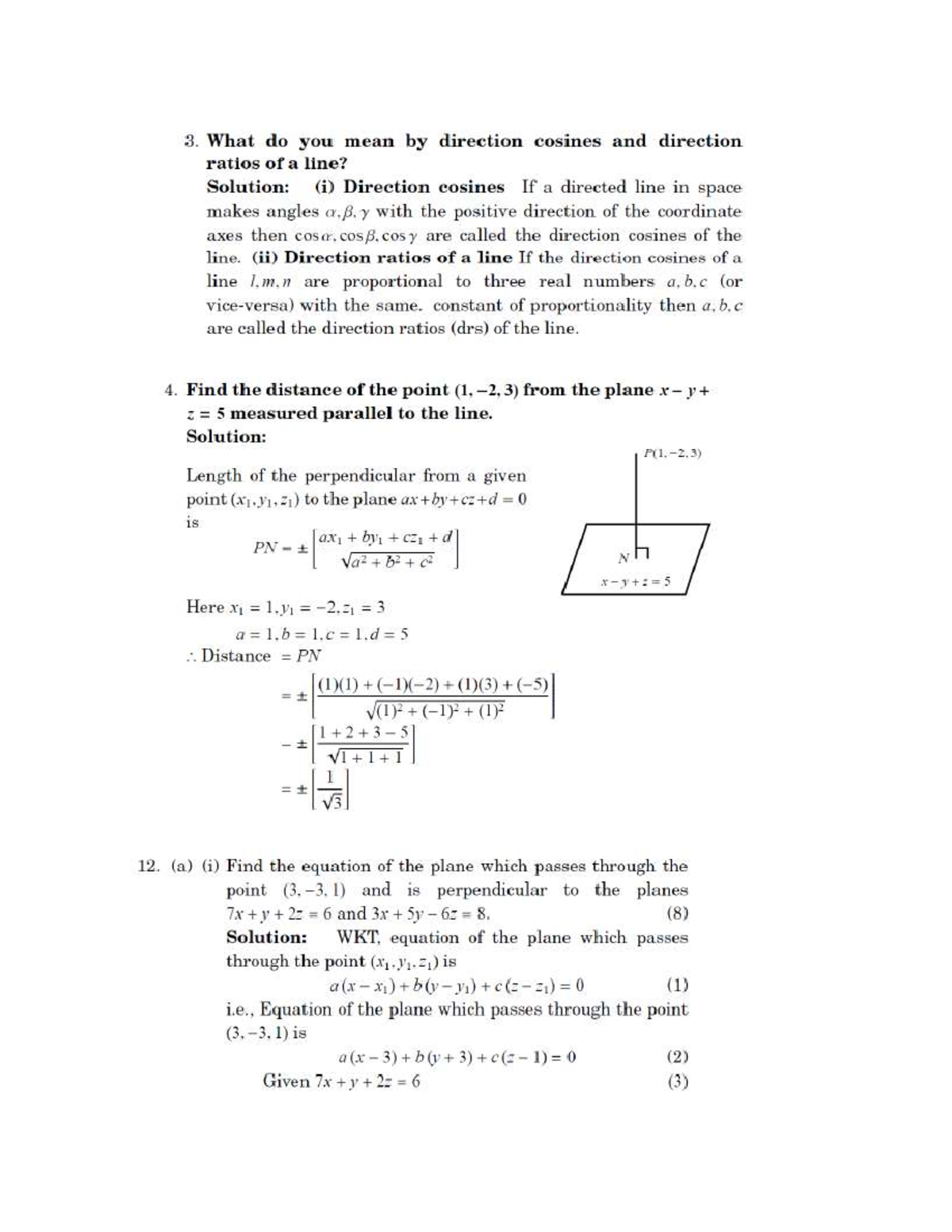Unit 2 - Direction Cosines and Ratios in 3D Geometry - Studocu