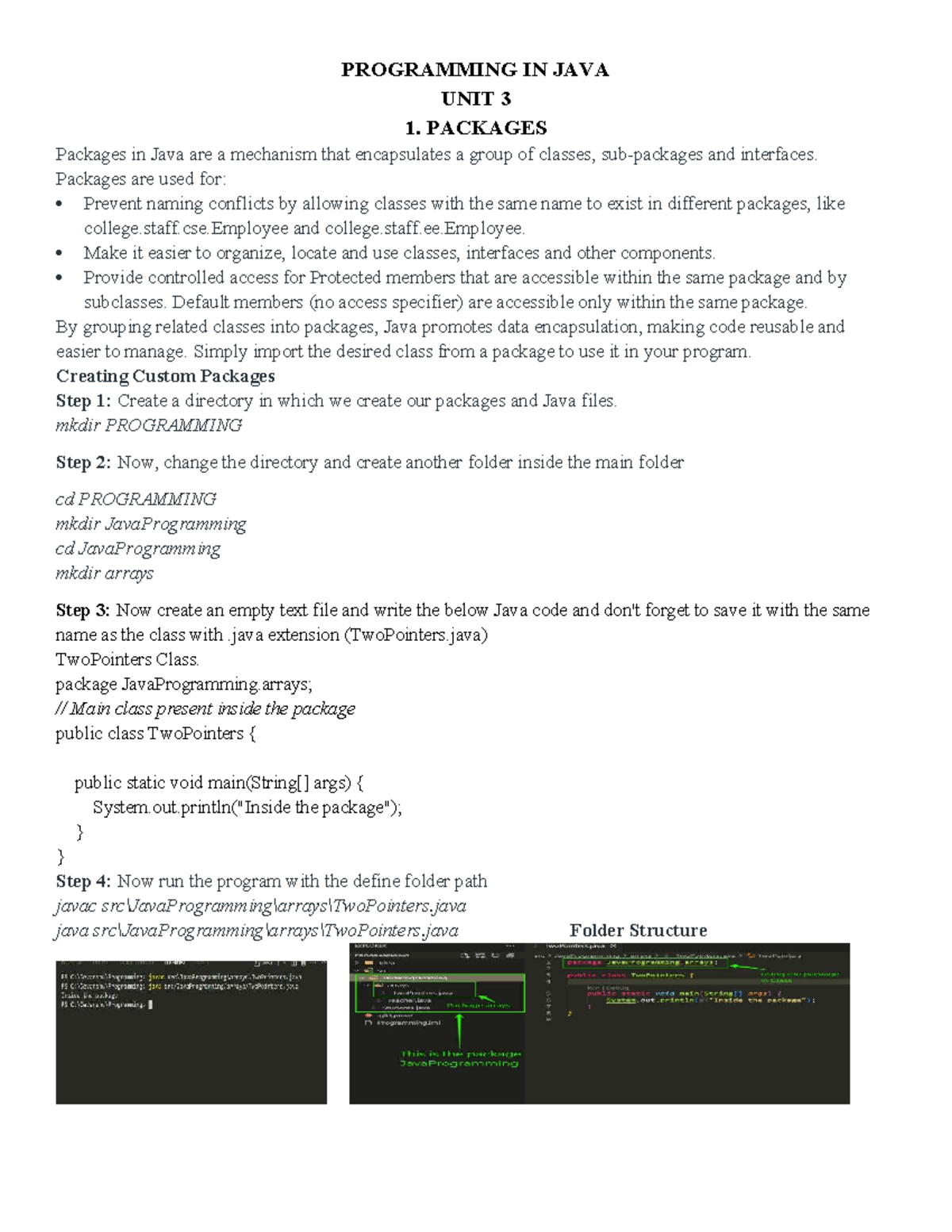 Java Programming Unit 3: Understanding Packages and Access Modifiers ...