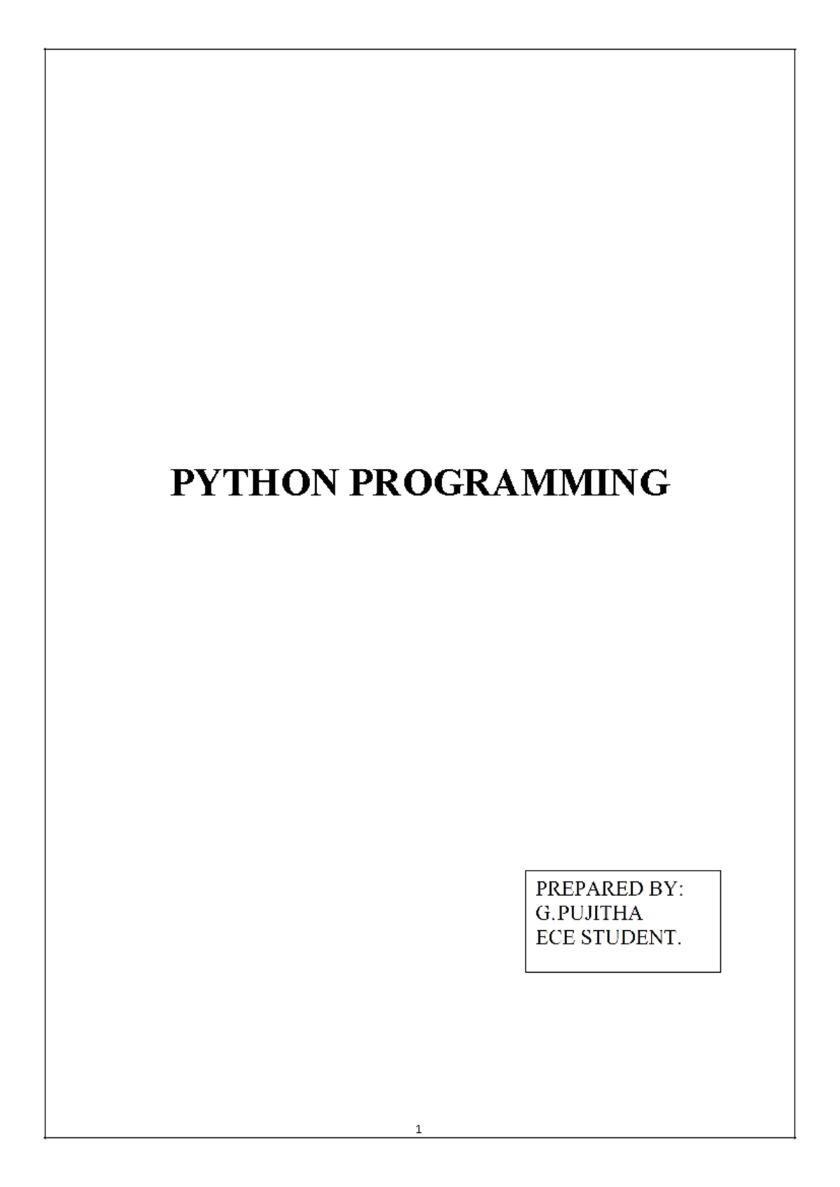 Python Basics 1: Comprehensive Guide to Python Programming - Studocu