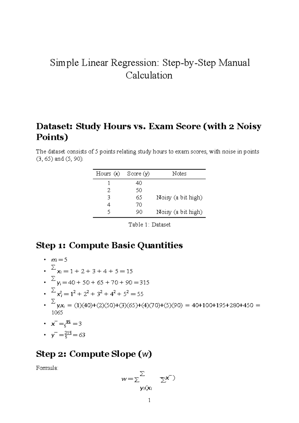 Simple Linear Regression Analysis: Study Hours vs. Exam Scores - Studocu