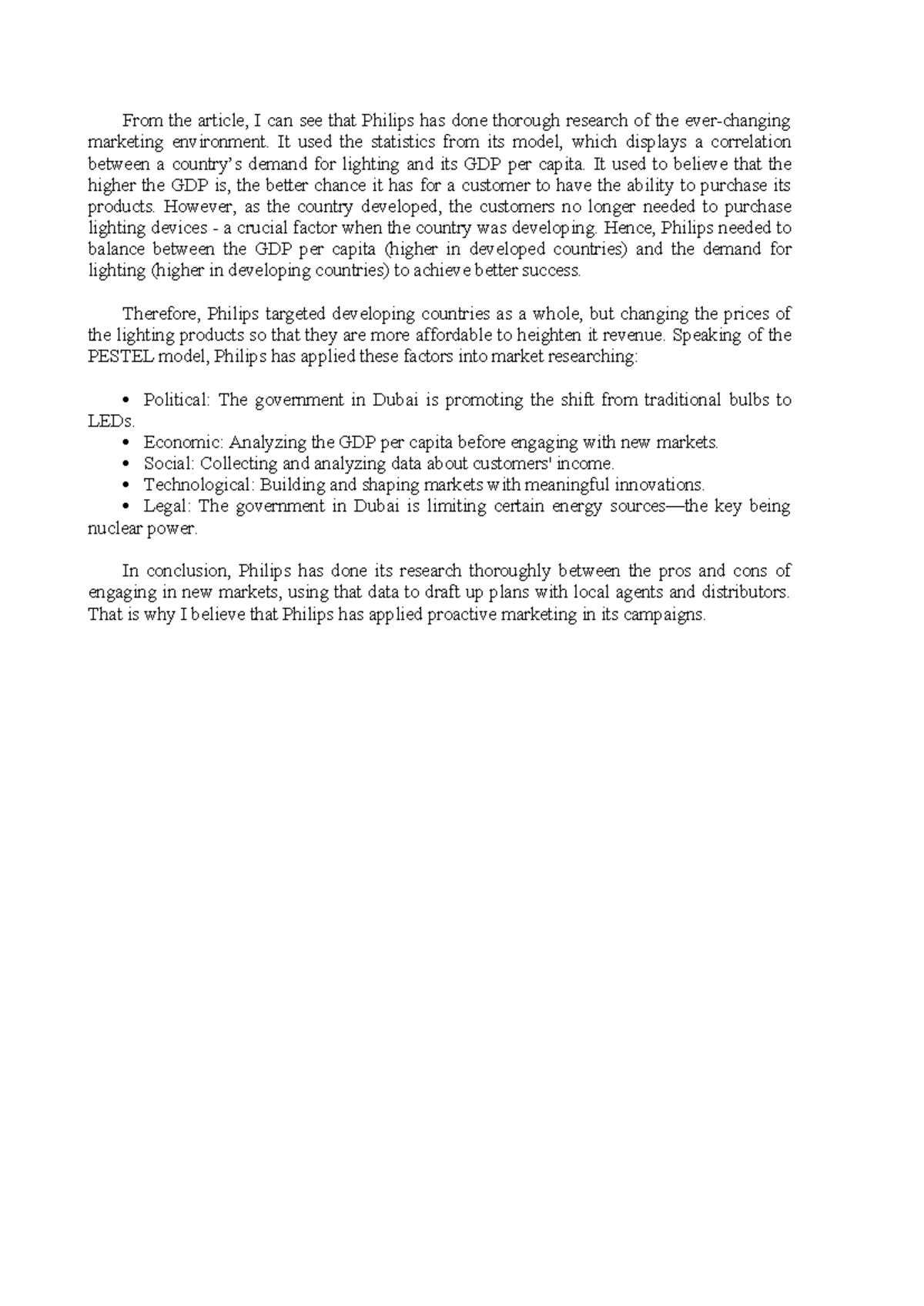 Basic Marketing Assignment 3: Philips' Proactive Market Strategy ...