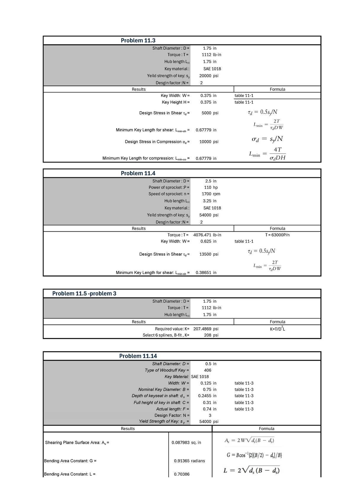 Homework 11: Shaft Design and Key Calculations - Studocu