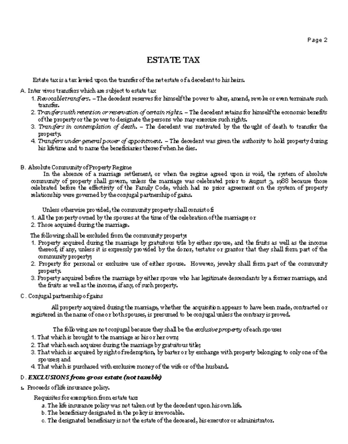 Estate Tax Overview and Regulations - EST 101 - Studocu
