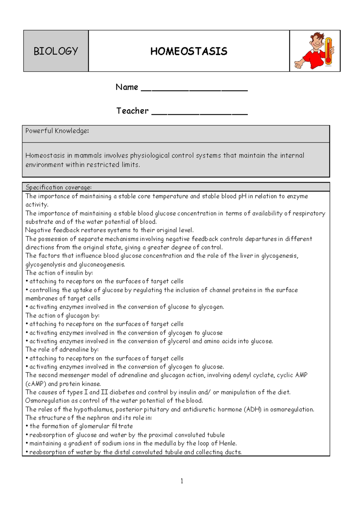BIOLOGY 101: Homeostasis and Control Mechanisms in Mammals - Studocu