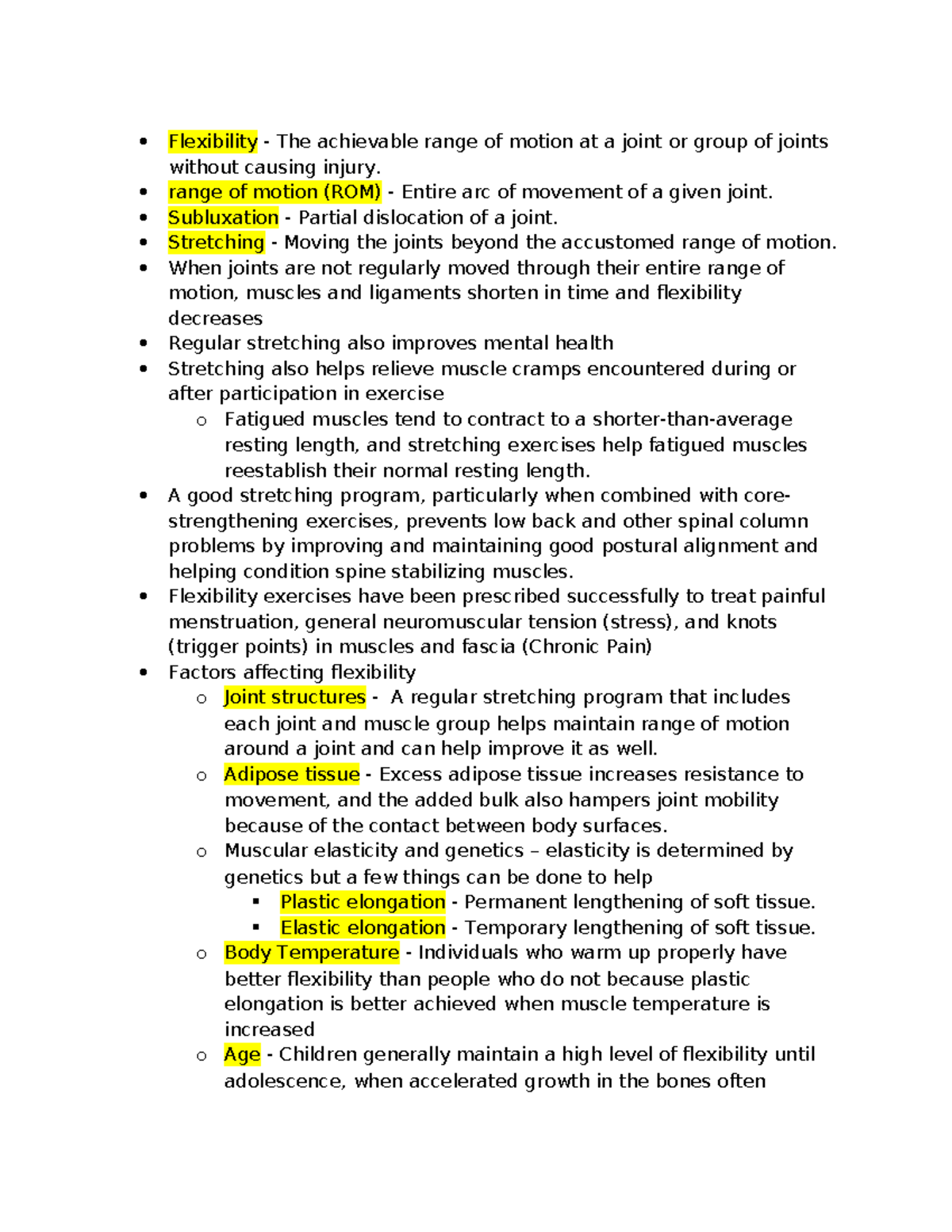 Flexibility and Stretching Techniques: Benefits & Guidelines (PE 101 ...