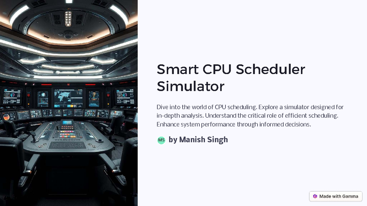 Smart CPU Scheduler Simulator - Smart CPU Scheduler Simulator Dive into ...