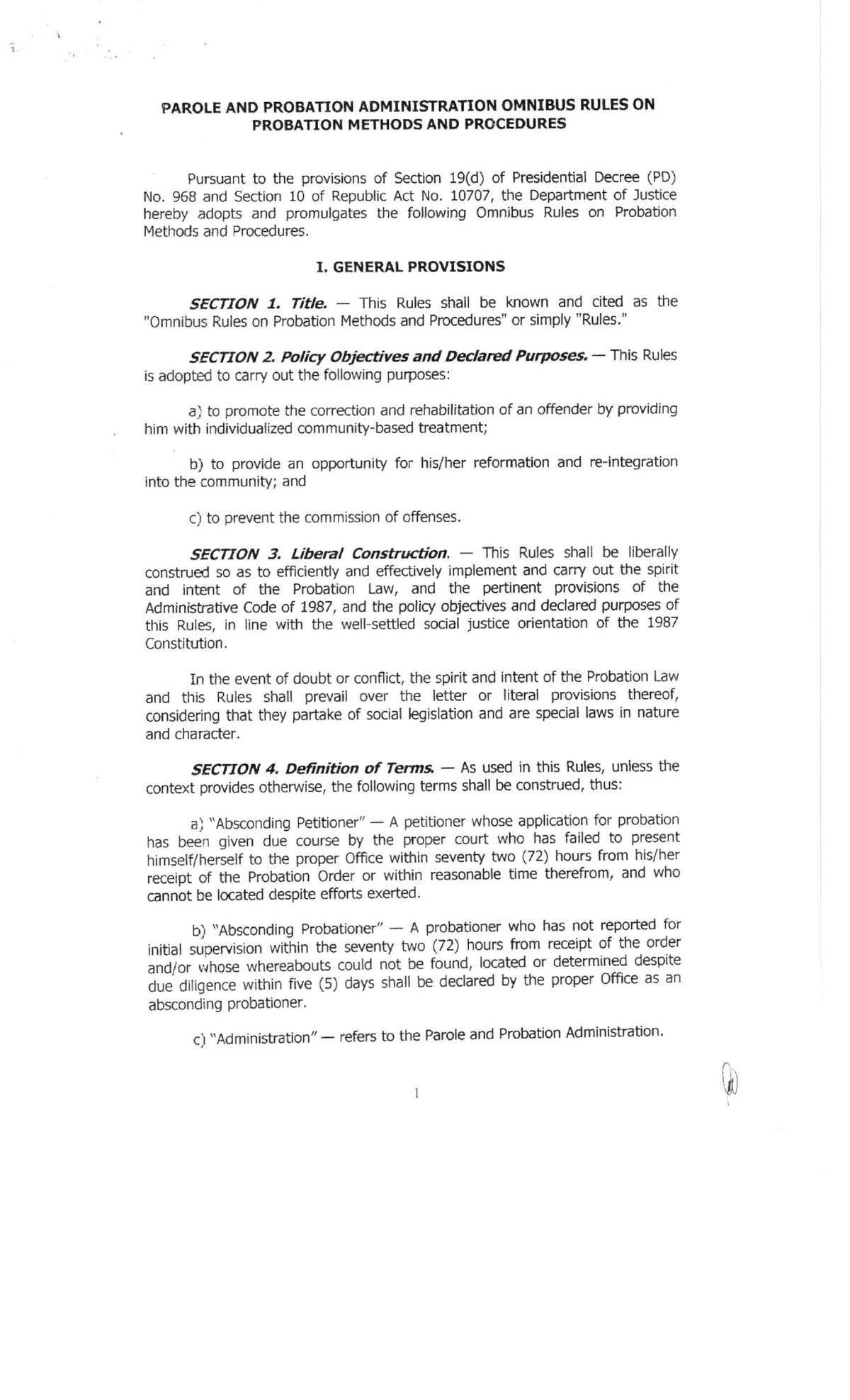 Omnibus Rules on Probation Methods and Procedures (PPA Guidelines ...