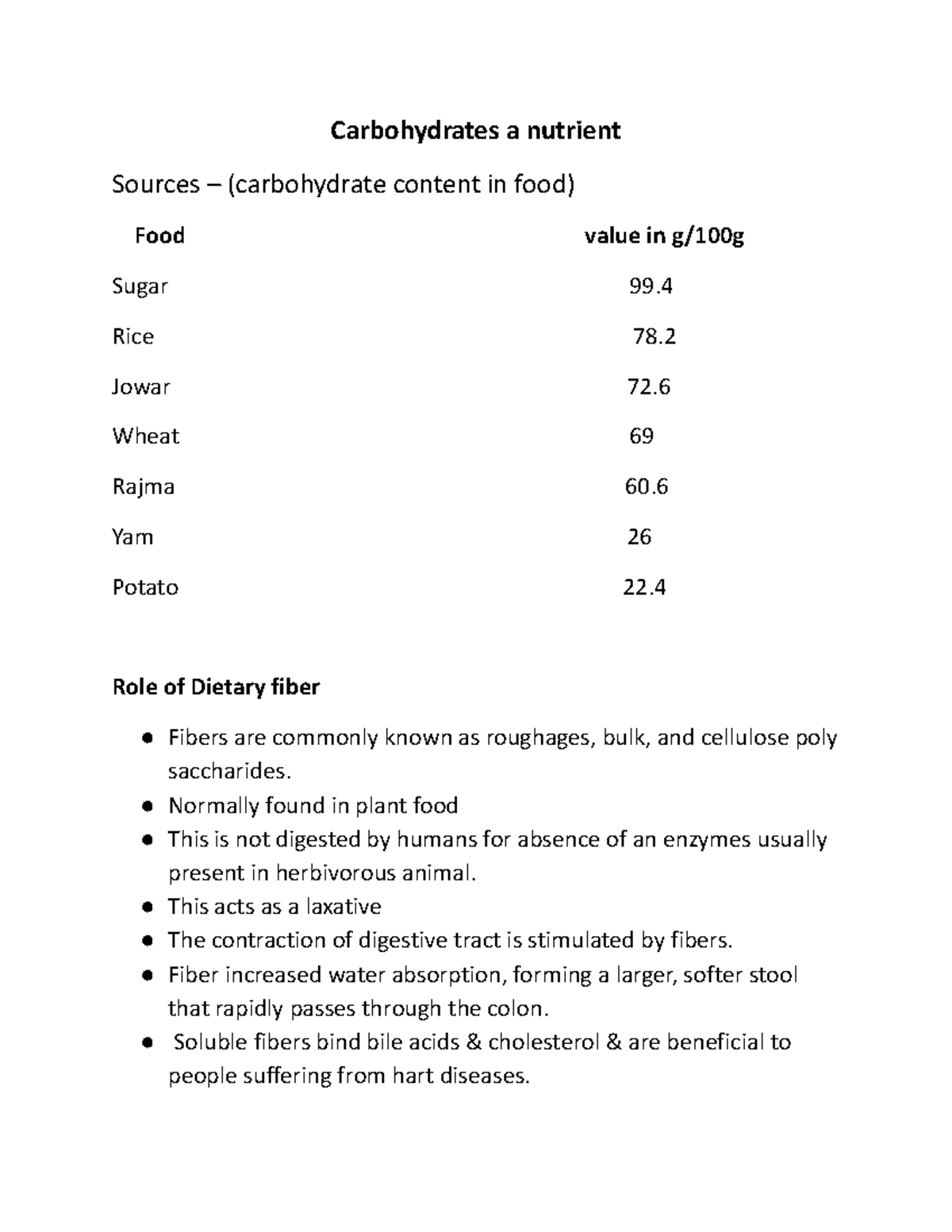 Carbohydrates Food And Nutrition Carbohydrates A Nutrient Sources Carbohydrate Content In