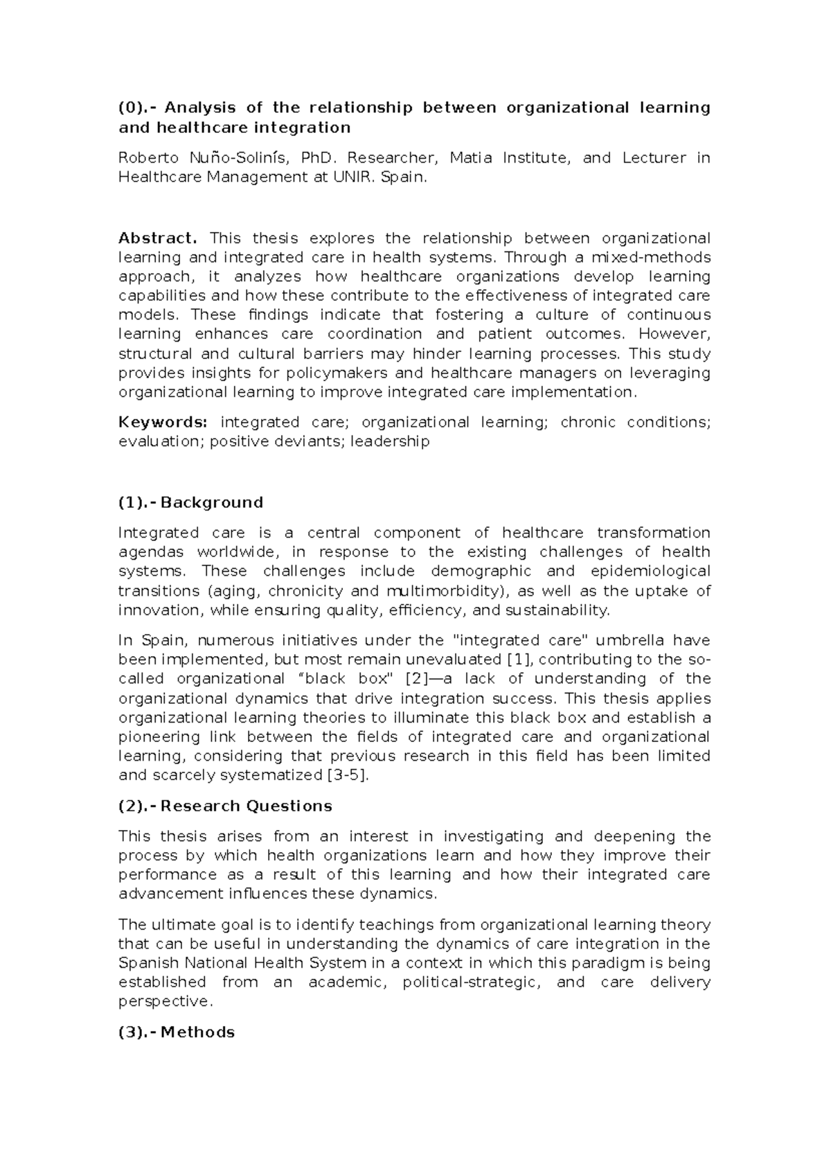Organizational Learning & Integrated Care: Insights from RNS PhD Thesis ...