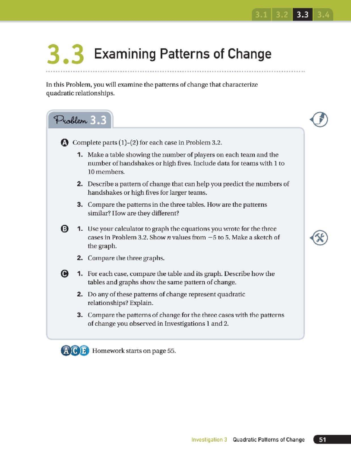 Math 3.3 Examining Patterns of Change - Homework - Studocu