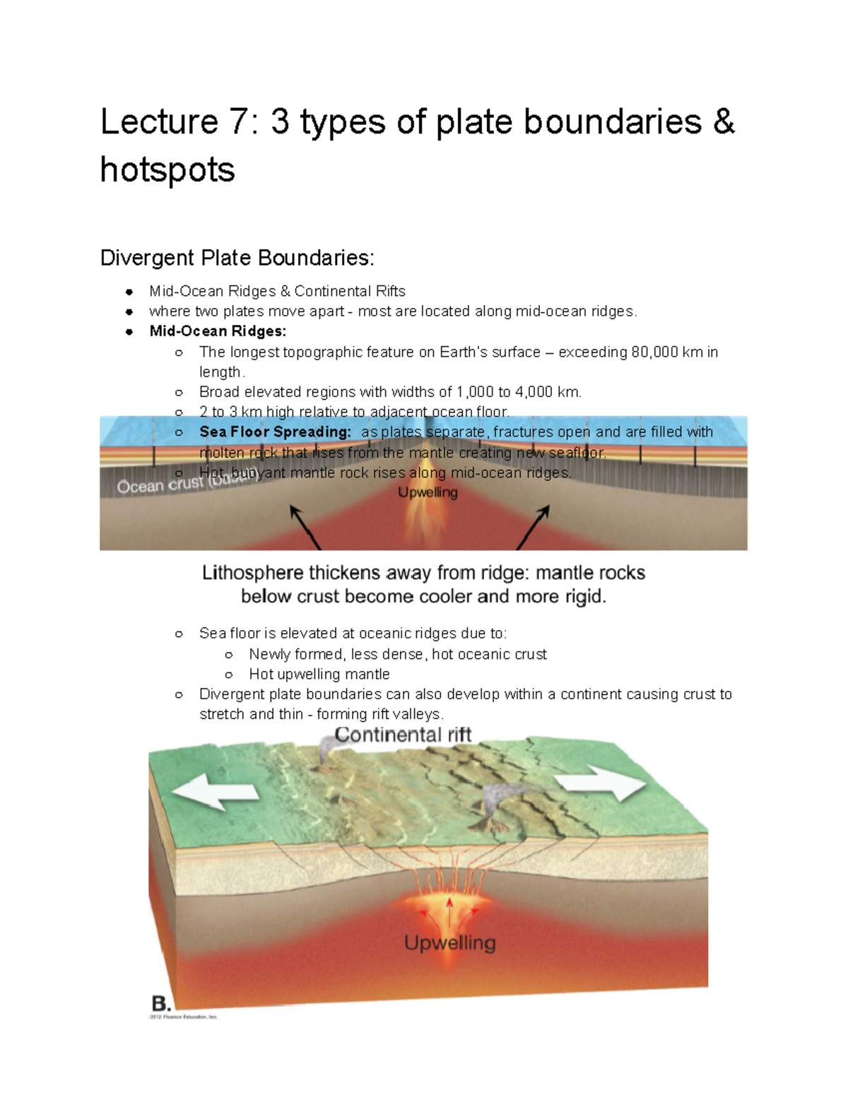 Lecture 7: 3 types of plate boundaries and hotspots - Lecture 7: 3 types of plate boundaries ...