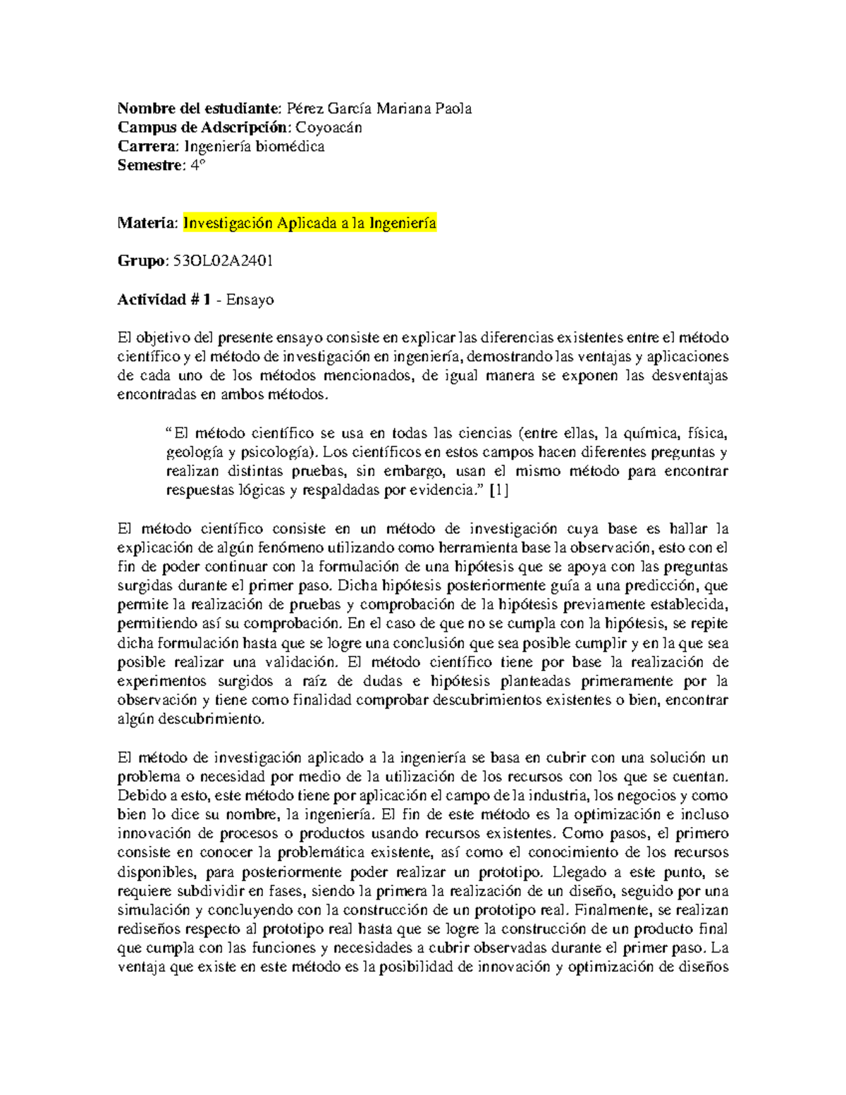 A1 MPPG - Actividad terminada - Nombre del estudiante: Pérez García ...