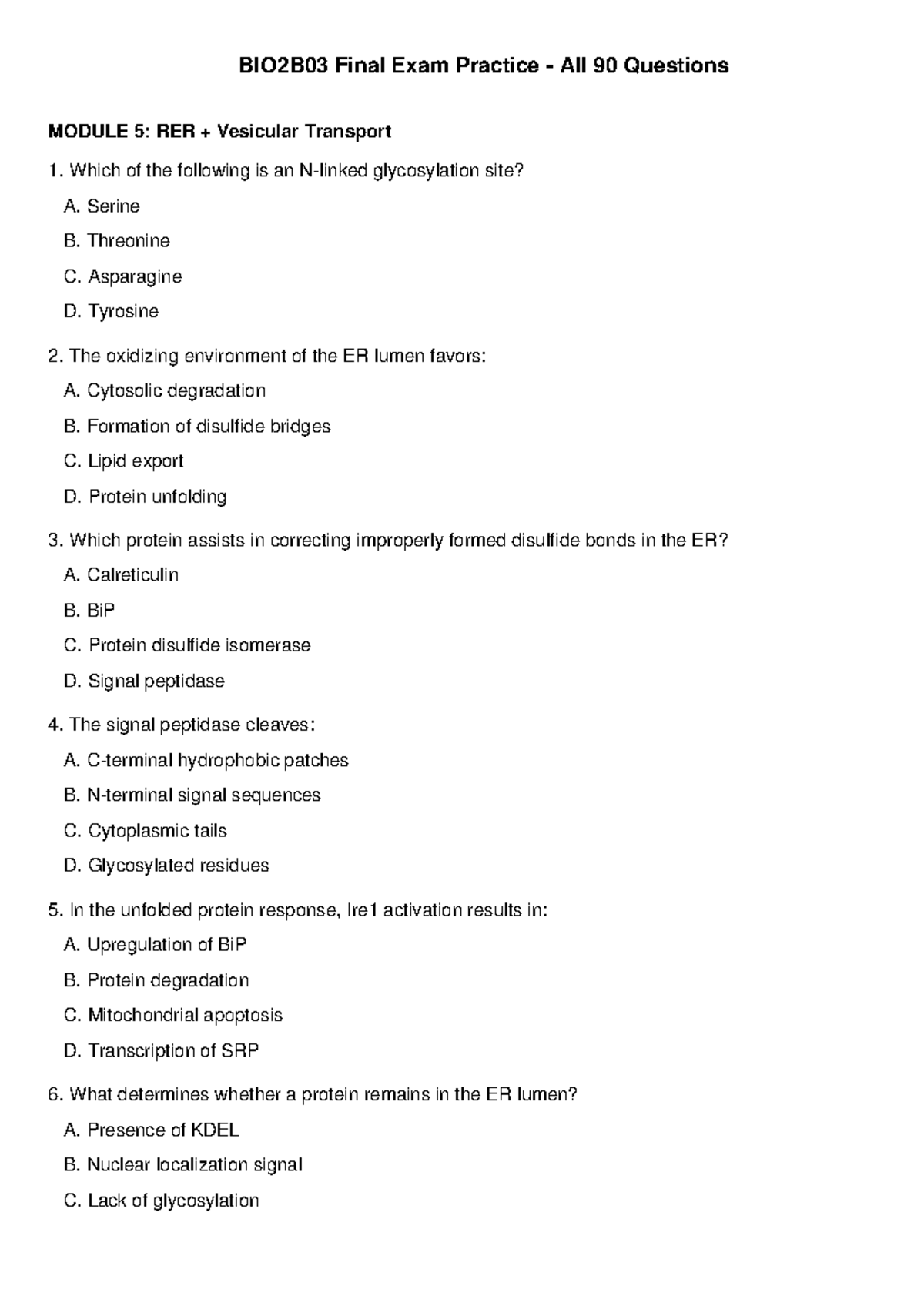 BIO2B03 Final Exam Practice Questions - Comprehensive Review Guide ...
