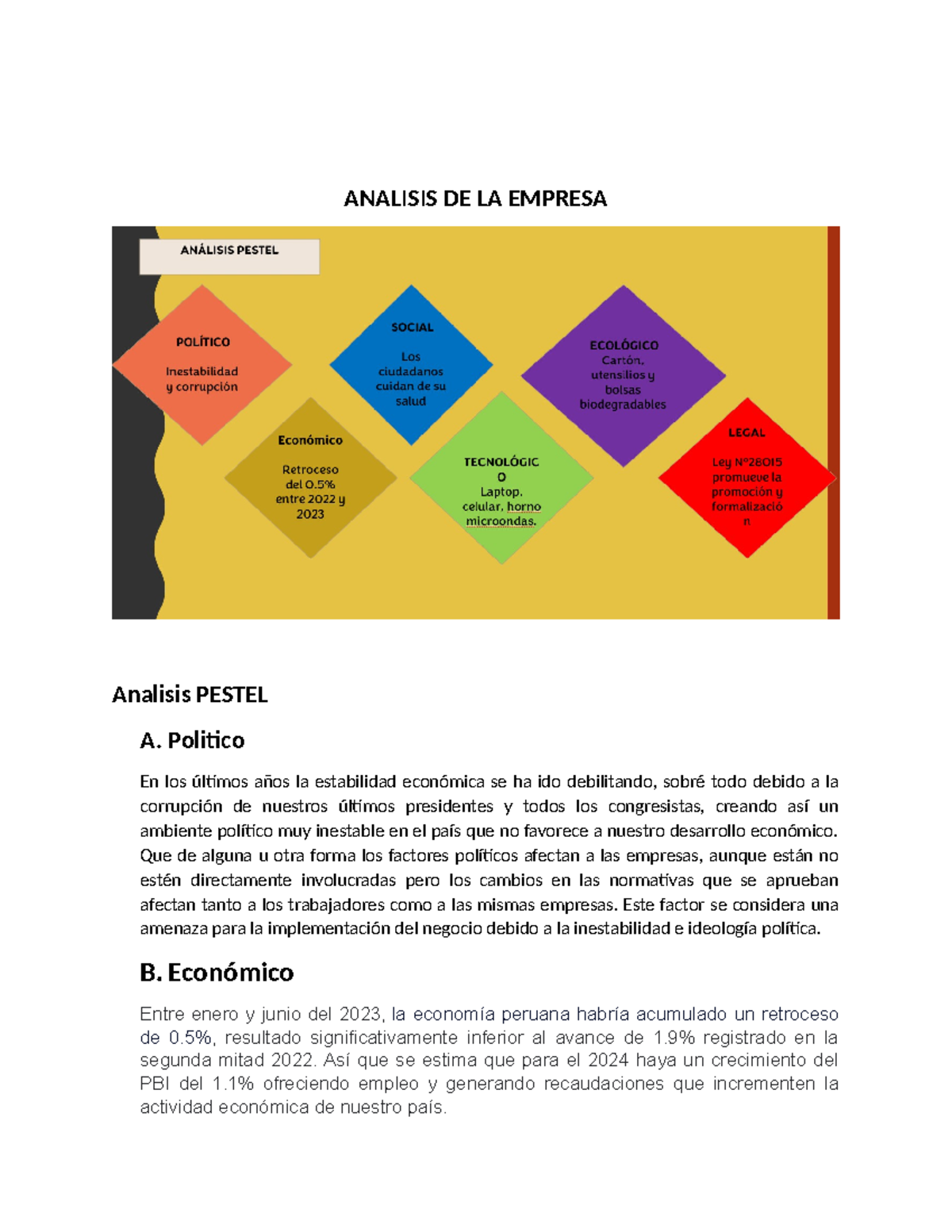 Análisis PESTEL y FODA de la Empresa: Oportunidades y Amenazas - Studocu