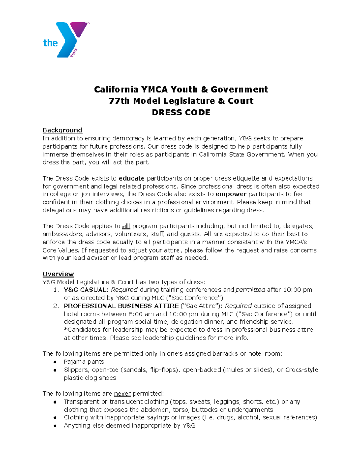 77th MLC Dress Code - Summary Introductory Organic Chemistry ...