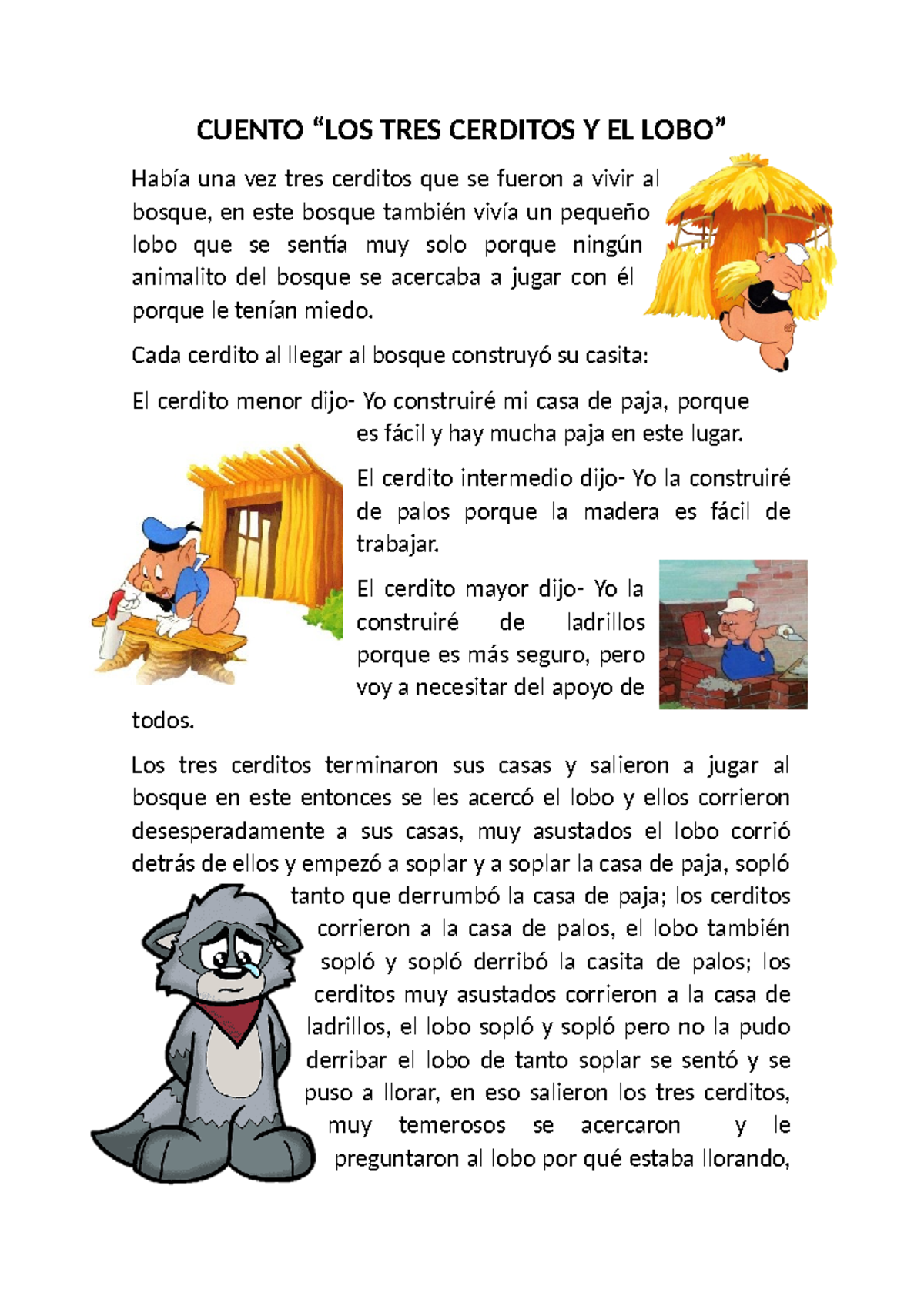 Los Tres Cerditos El Libro Contado Por El Lobo 🦎 Parque Sensorial