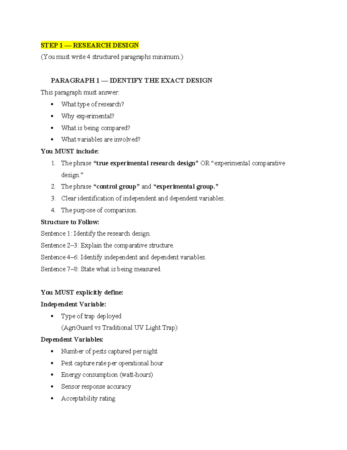 Research Design Guide for STEP 1: Experimental Approach in Pest Control ...