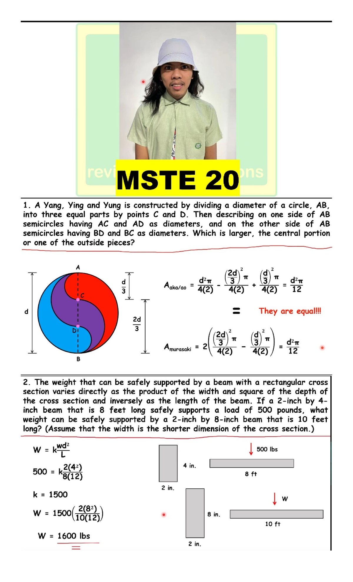 MSTE 20 SS - Review Notes on Geometry, Physics, and Real Estate - Studocu