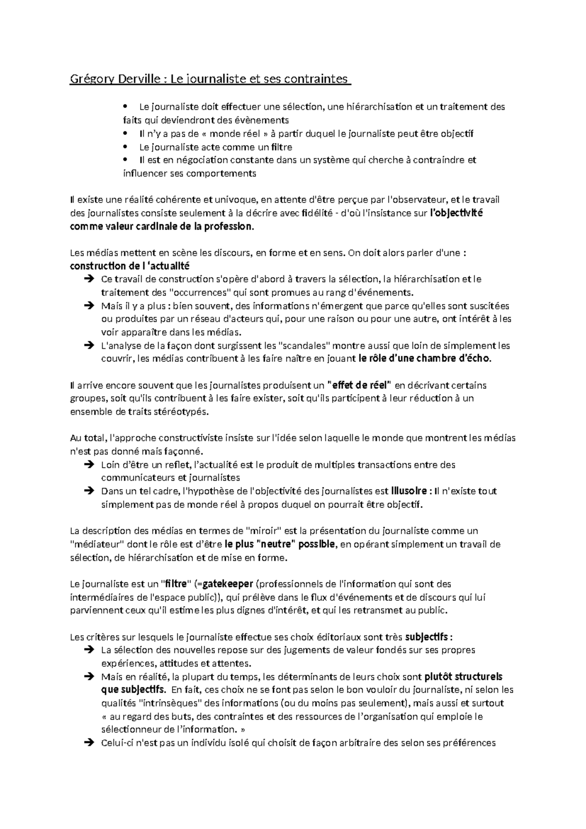 Derville : Les Contraintes du Journalisme et leur Impact sur l ...