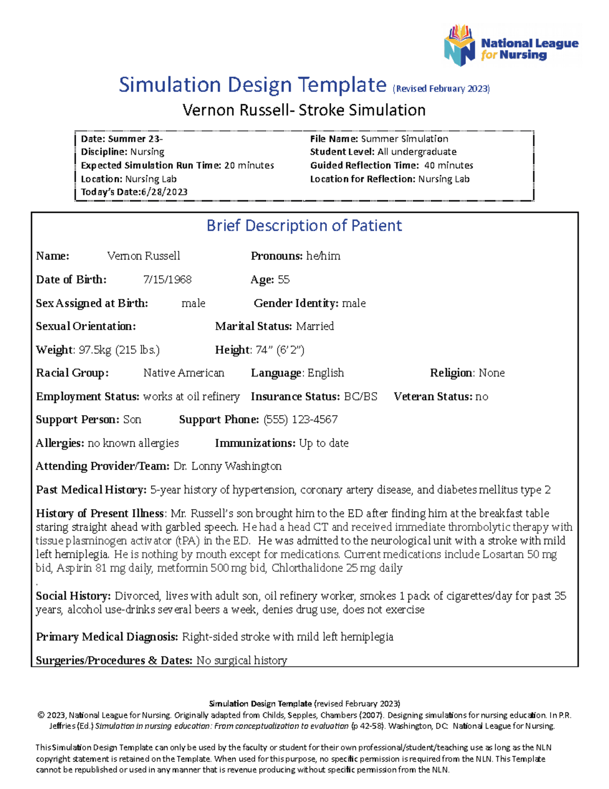 Simulation Design Template for Nursing Education - Studocu
