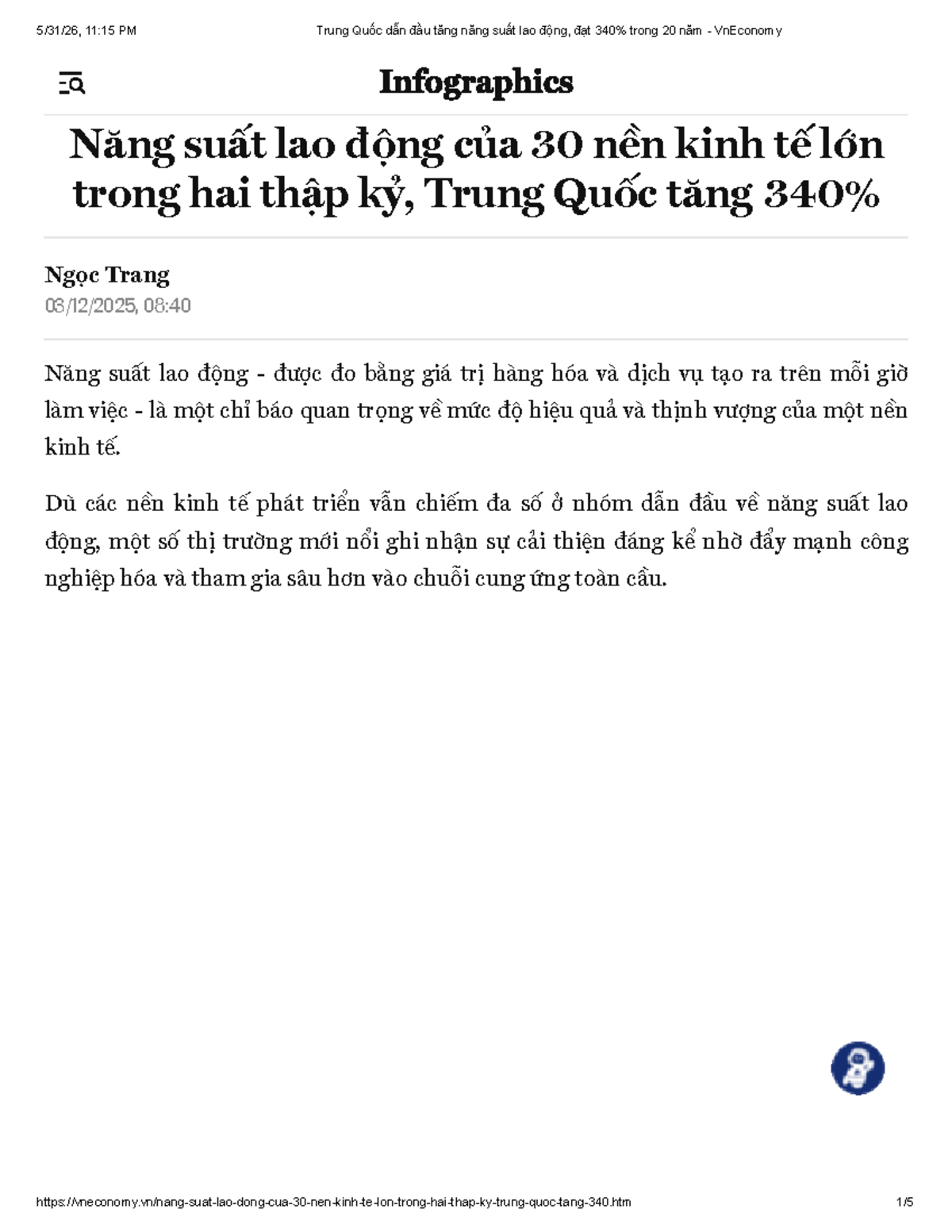 Trung Quốc Dẫn Đầu Tăng Năng Suất Lao Động 340% Trong 20 Năm ...