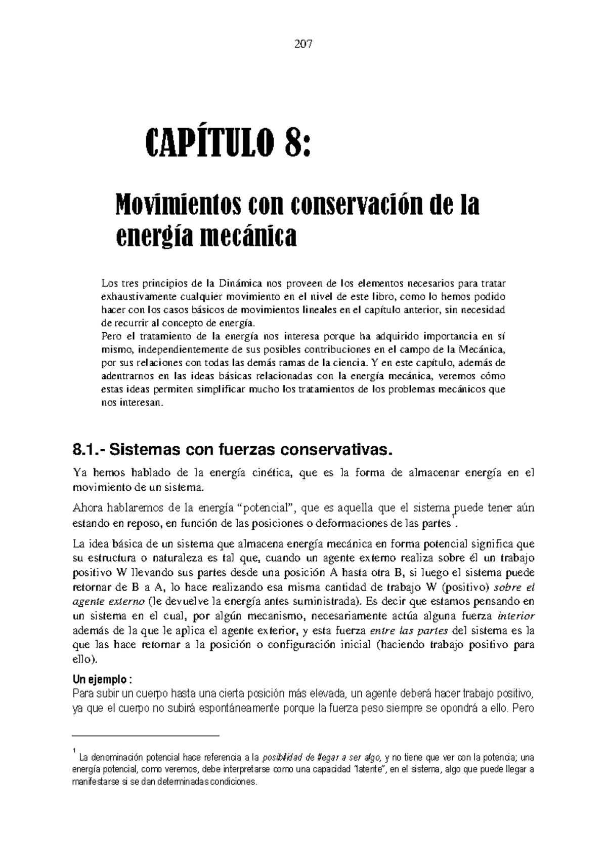 Capítulo 8: Conservación de la Energía Mecánica en Dinámica - Studocu