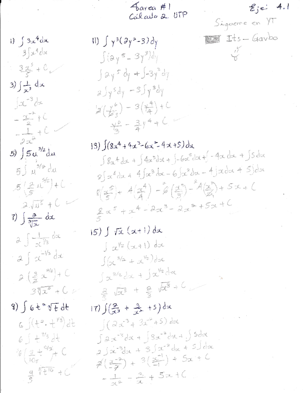 Tarea 1 DE Cálculo 2 UTP - Jarea # 1 Eje: 4 Calculo 2 UTP Signeme en YT ...