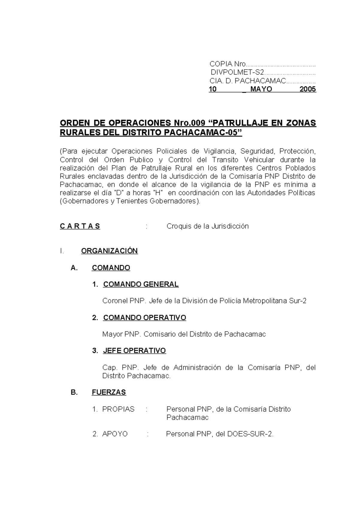 Operaciones Policiales en Zonas Rurales - OO. PNP Pachacamac - Studocu