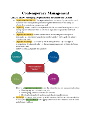Contemporary Management CH 1 - Contemporary Management CHAPTER 1 ...