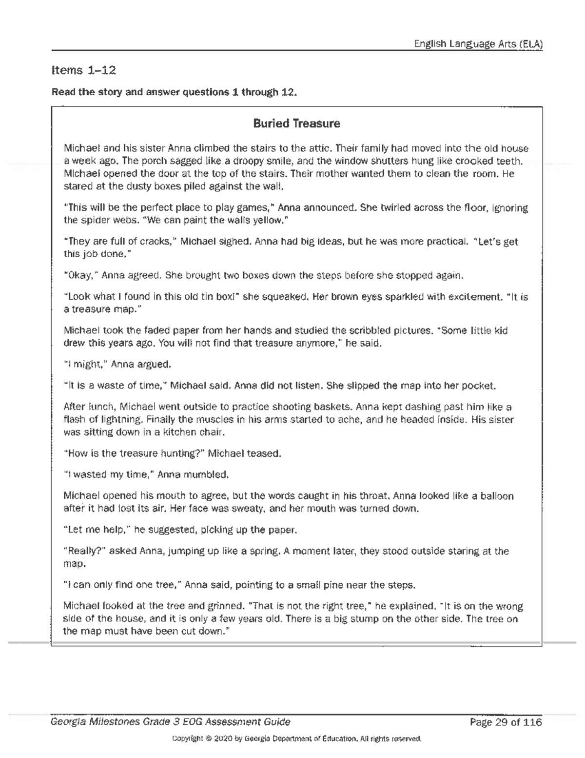 Amir Adams - ELA 3rd Grade Narrative: Buried Treasure Story Analysis ...