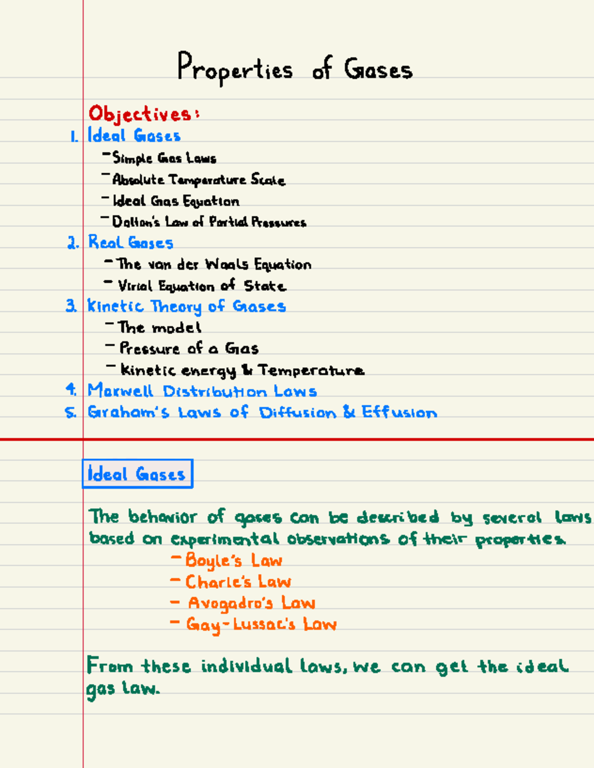 Unit 2: Properties of Gases - Ideal & Real Gas Laws Notes - Studocu