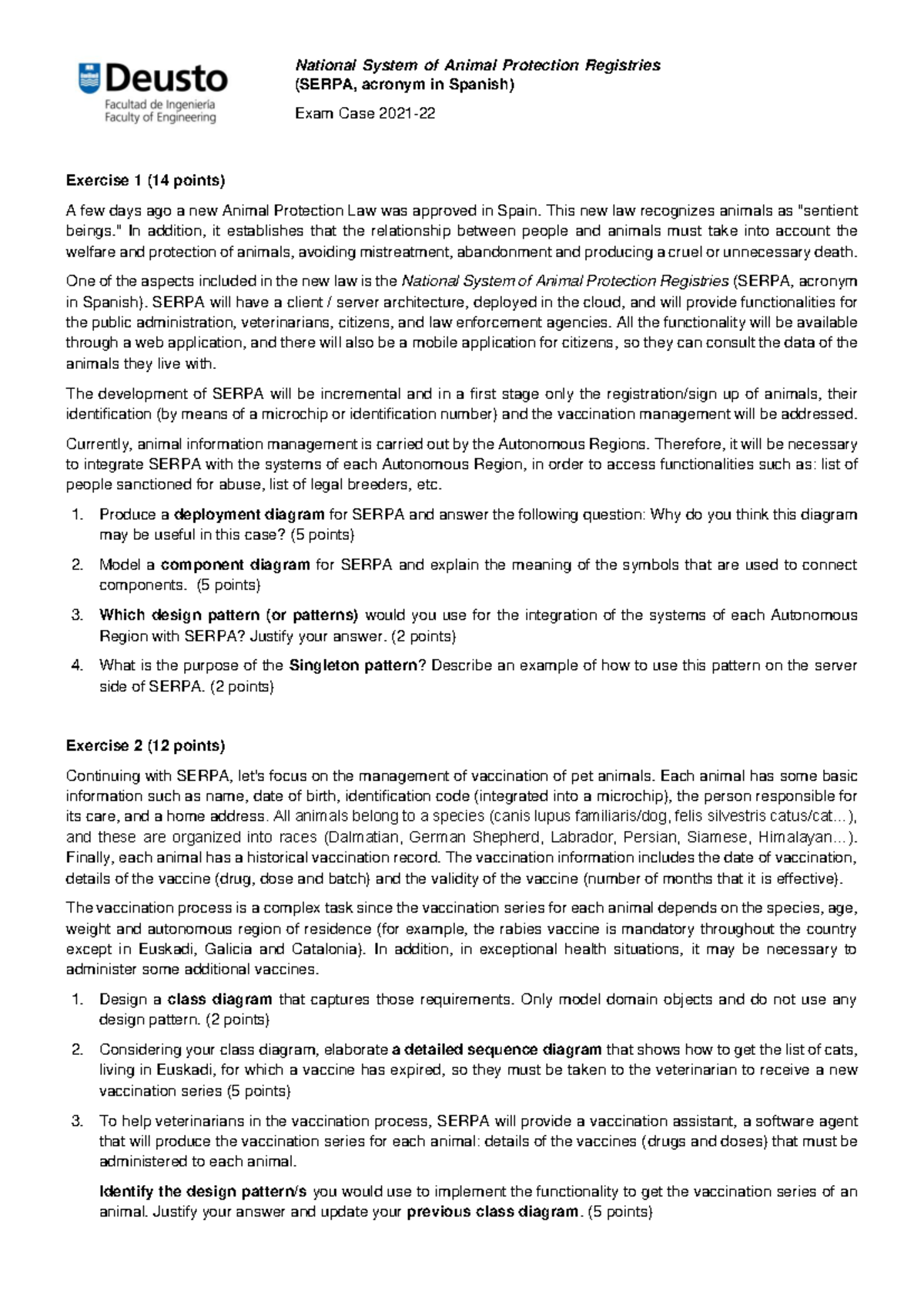 SD Sample Exam SERPA (Jan 2022) - Animal Protection Law Case Study ...