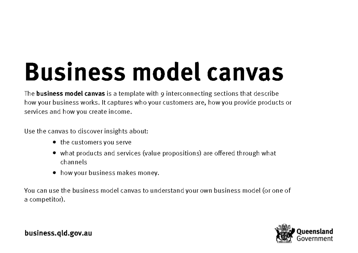 Business Model Canvas Overview (BUS 101) - Studeersnel