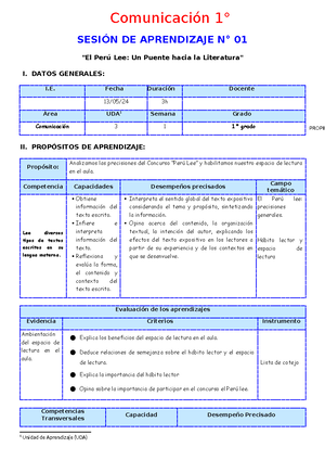 Sesion-de-aprendizaje-olimpiadas SEC Comuni - SESI”N DE APRENDIZAJE I. DATOS INFORMATIVOS - Studocu