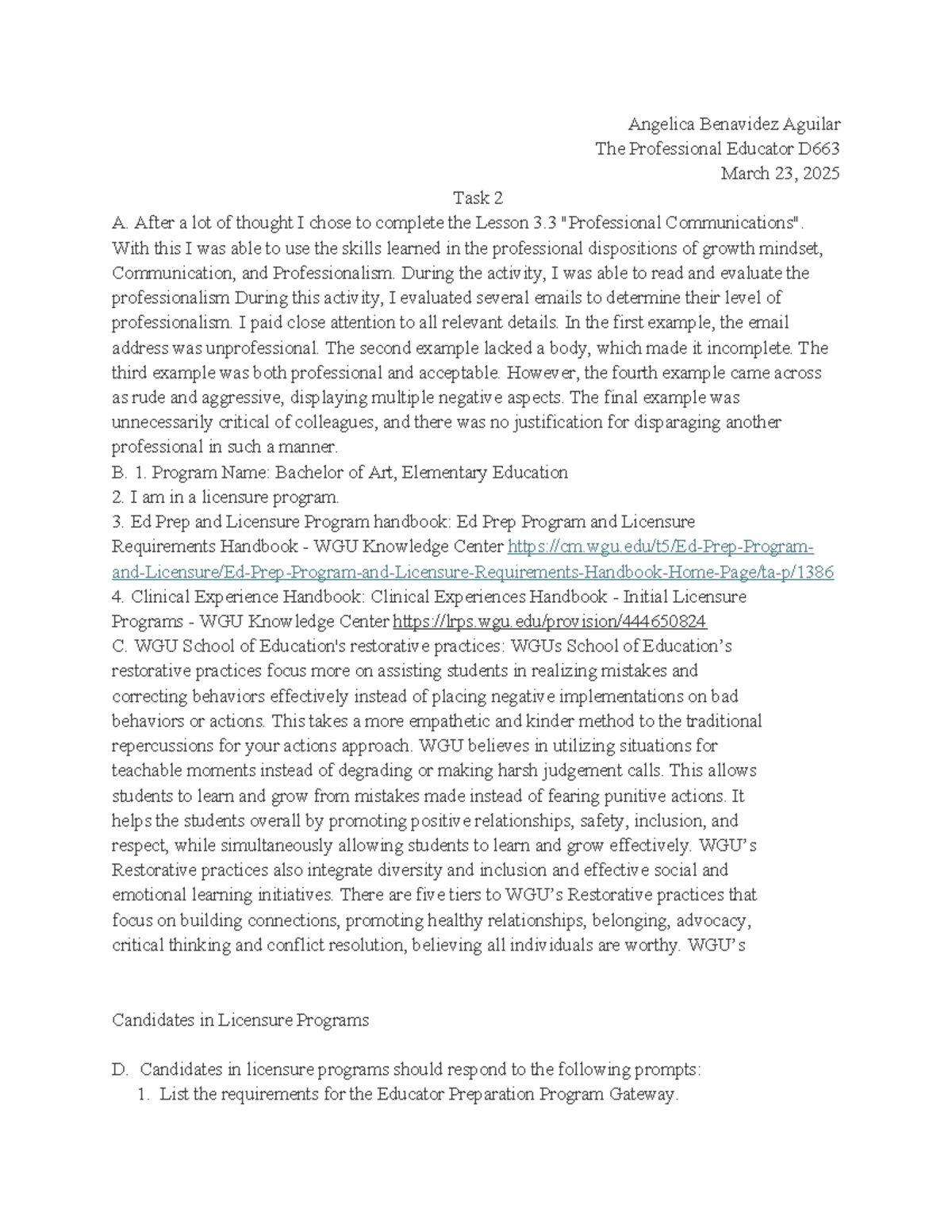 Task 2 passed 03/26 - Angelica Benavidez Aguilar The Professional ...