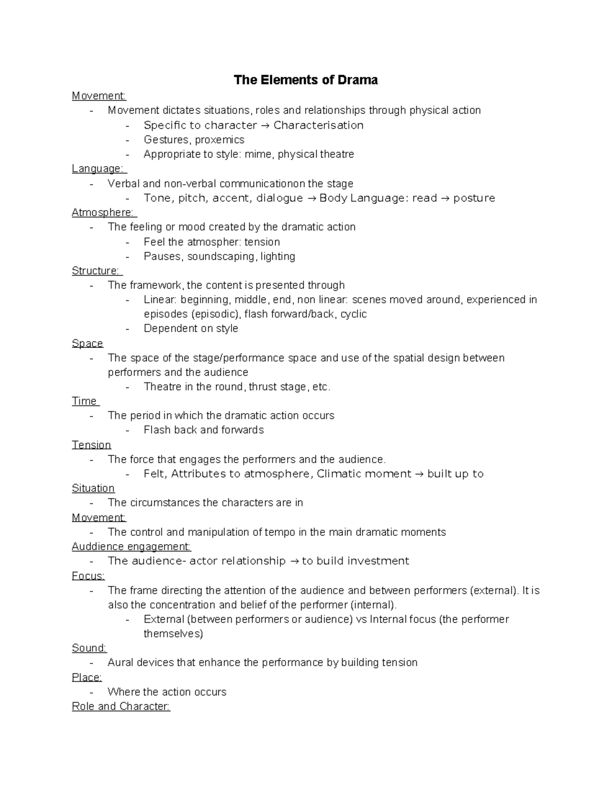 The Elements of Drama: Movement, Structure, and Audience Engagement ...