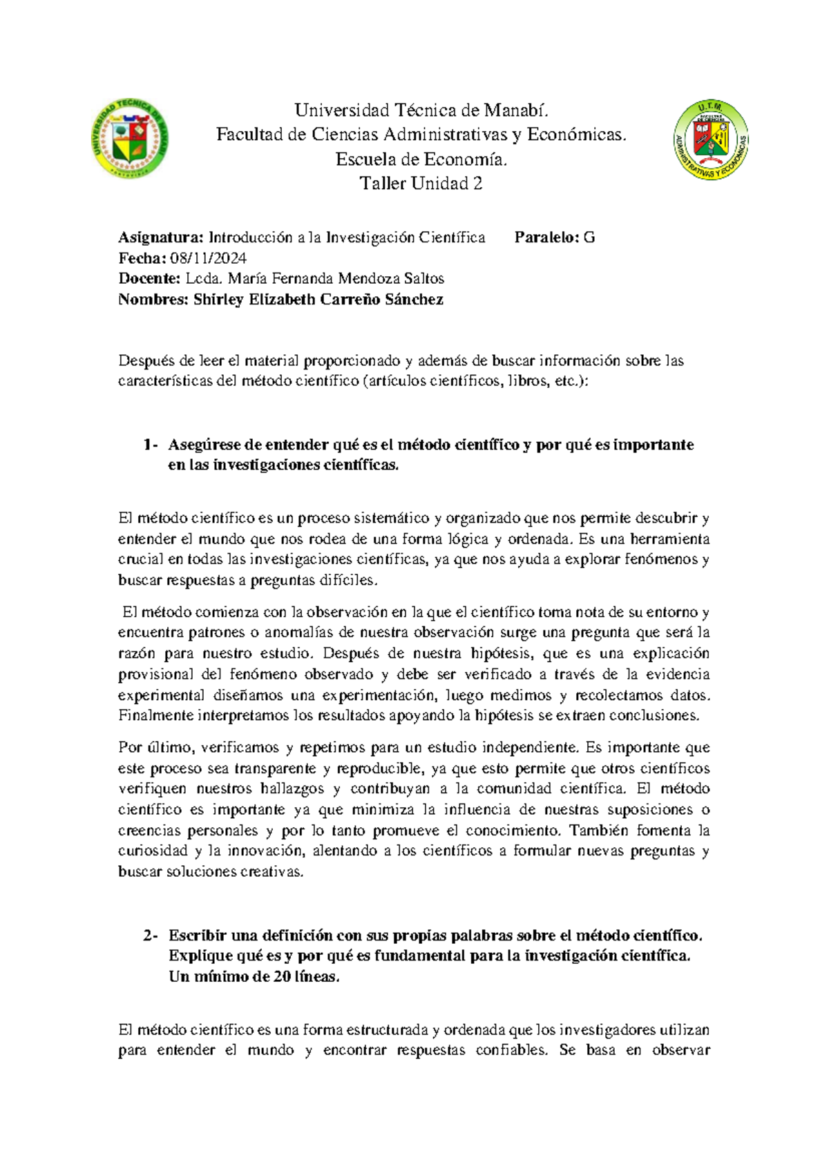 ACT#3: Explorando el Método Científico en Investigación Científica ...