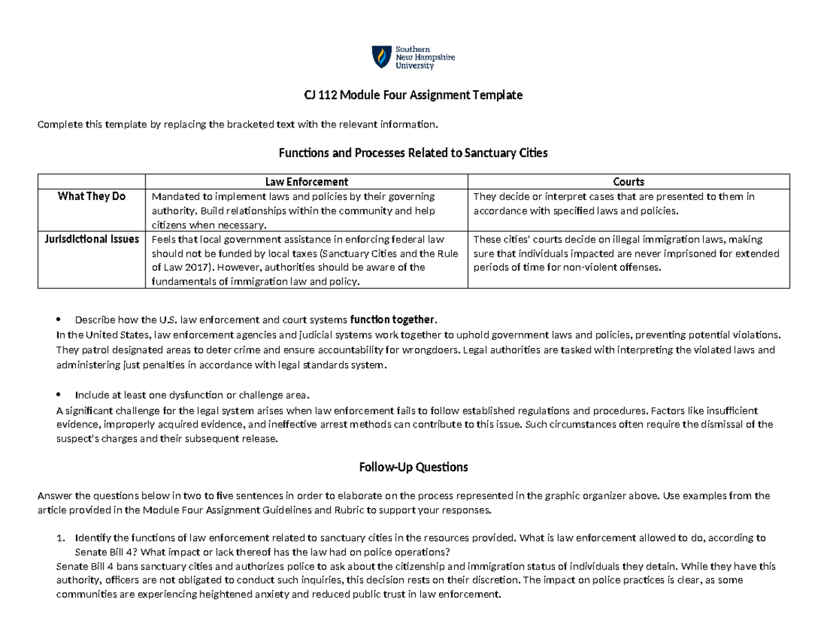 CJ 112 Module Four Assignment Template-2 - CJ 112 Module Four ...