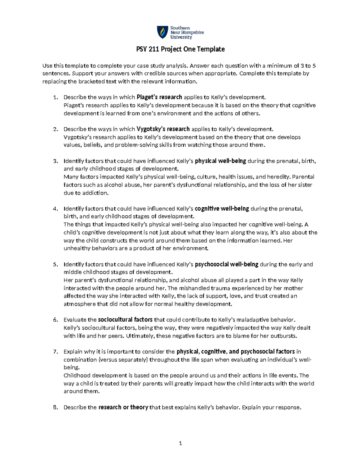 PSY 211 Project One Template (1)111 - PSY 211 Project One Template Use ...