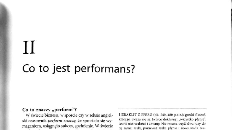 Richard Schechner - Co to jest Performans? - Rozdział 2 Analiza i ...