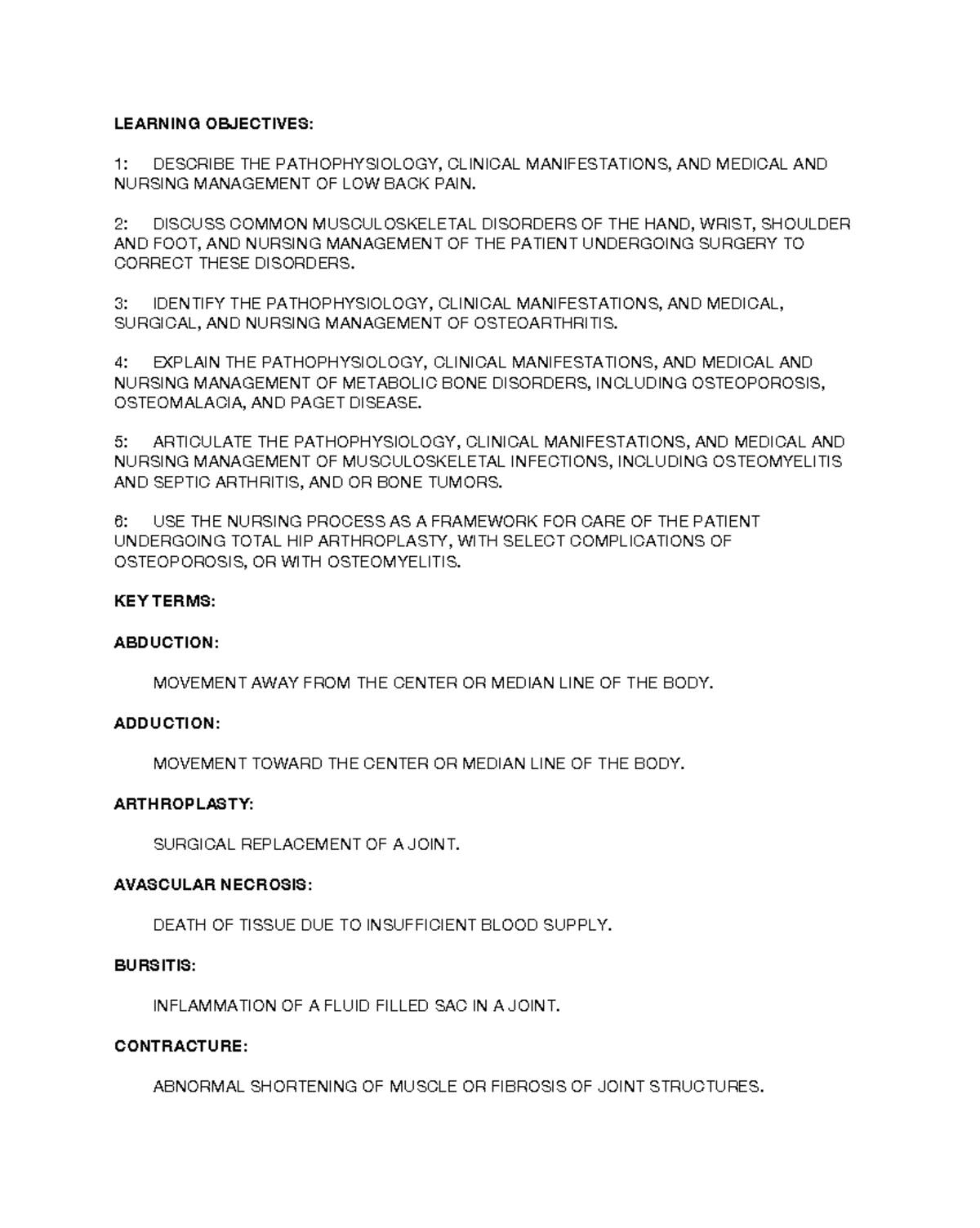 Chapter 36: Management of Patients with Musculoskeletal Disorders - Studocu