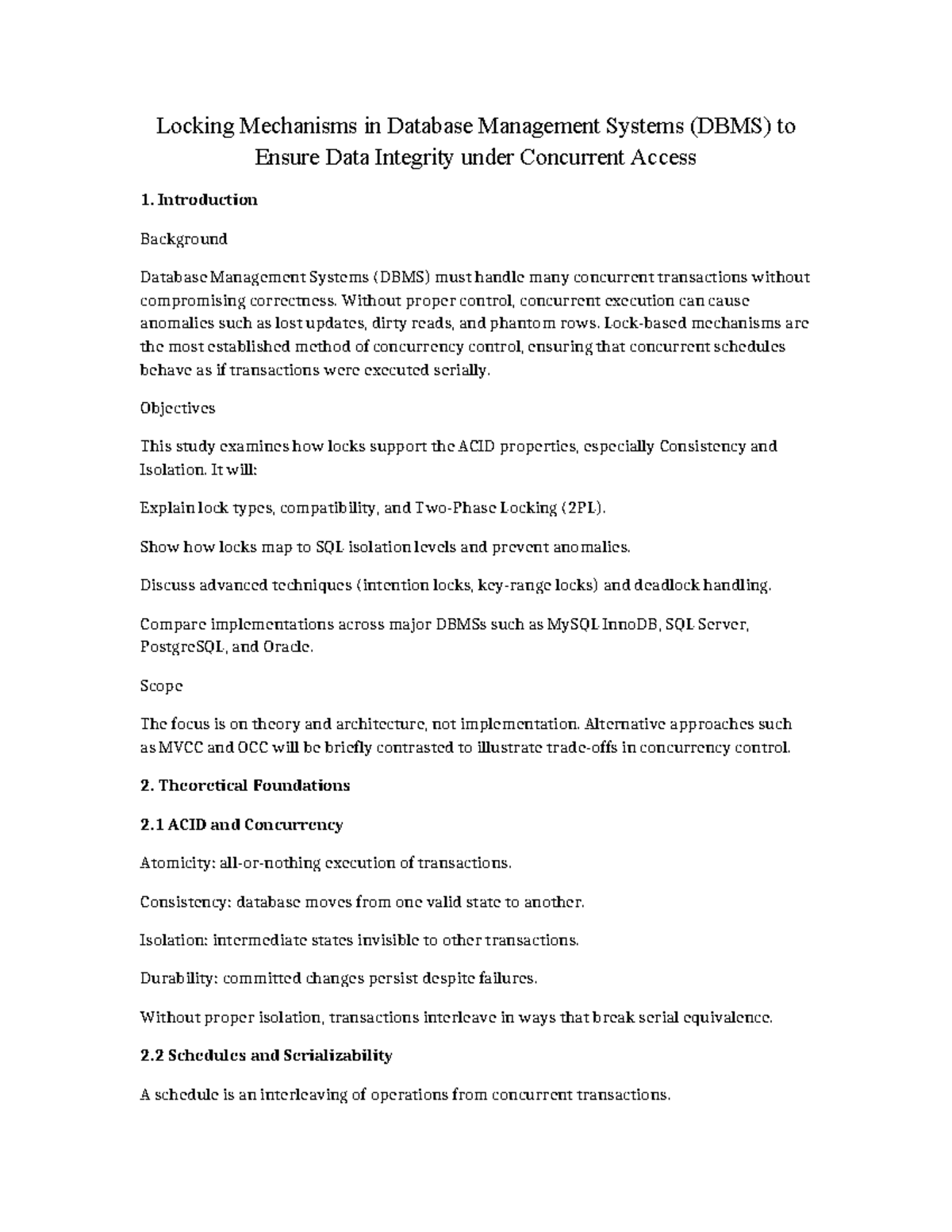 Locking Mechanisms in DBMS for Data Integrity and Concurrency Control ...
