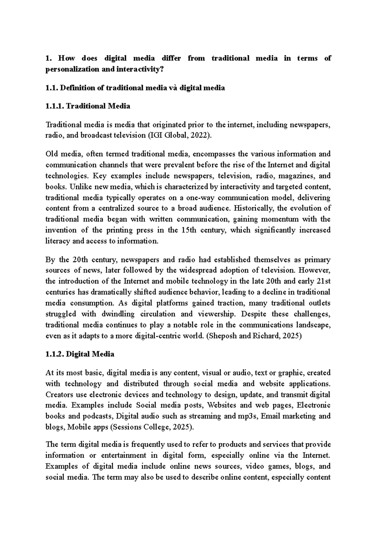 Digital Marketing - G7: Comparing Traditional vs. Digital Media - Studocu