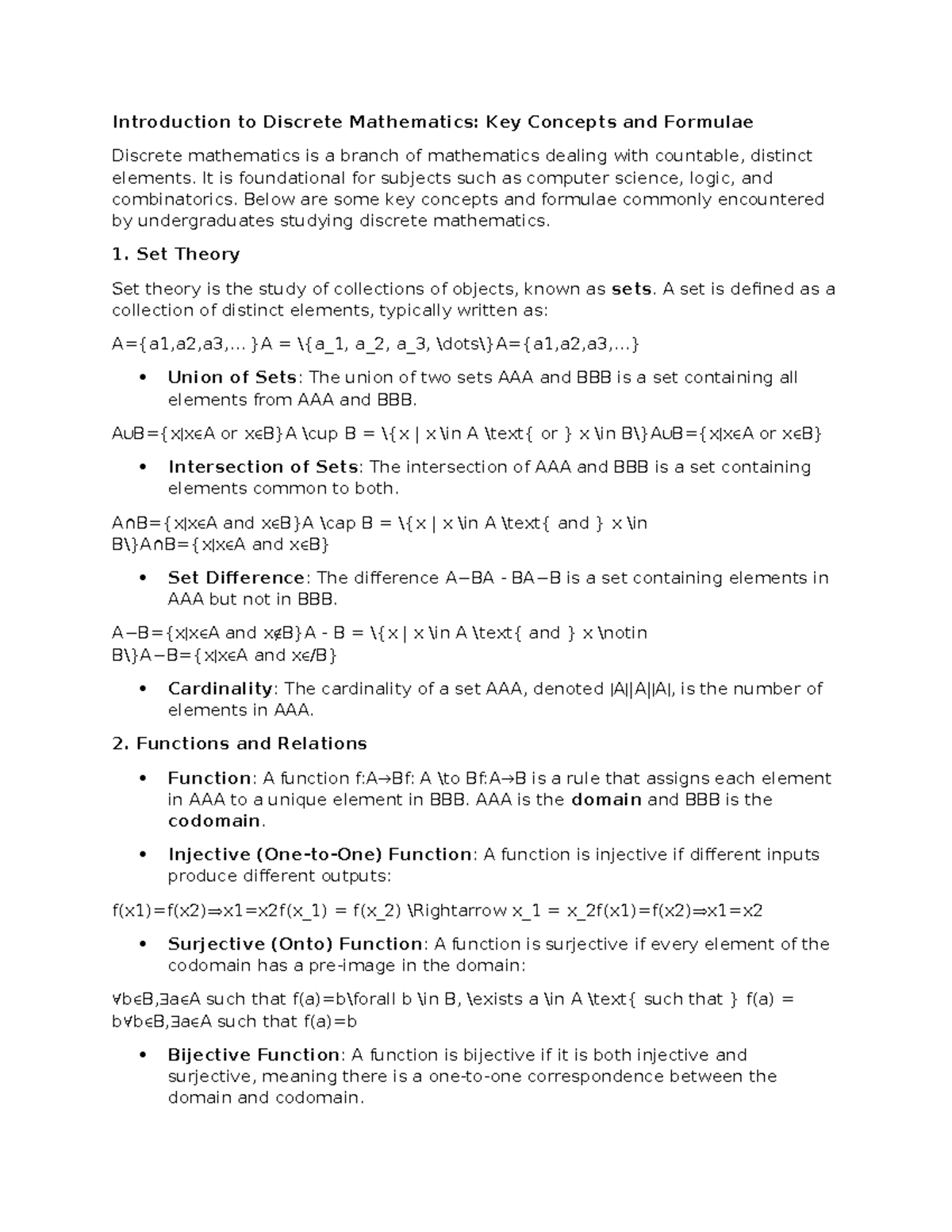 Introduction to Discrete Mathematics - It is foundational for subjects ...