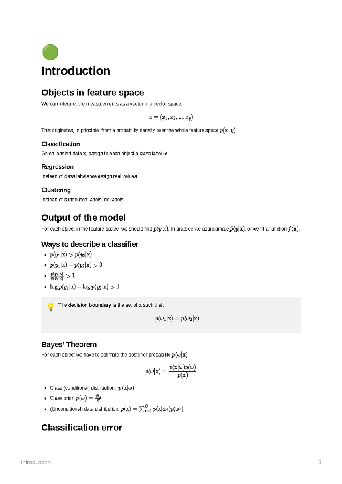 Introduction to Feature Space: Classification, Regression, and ...