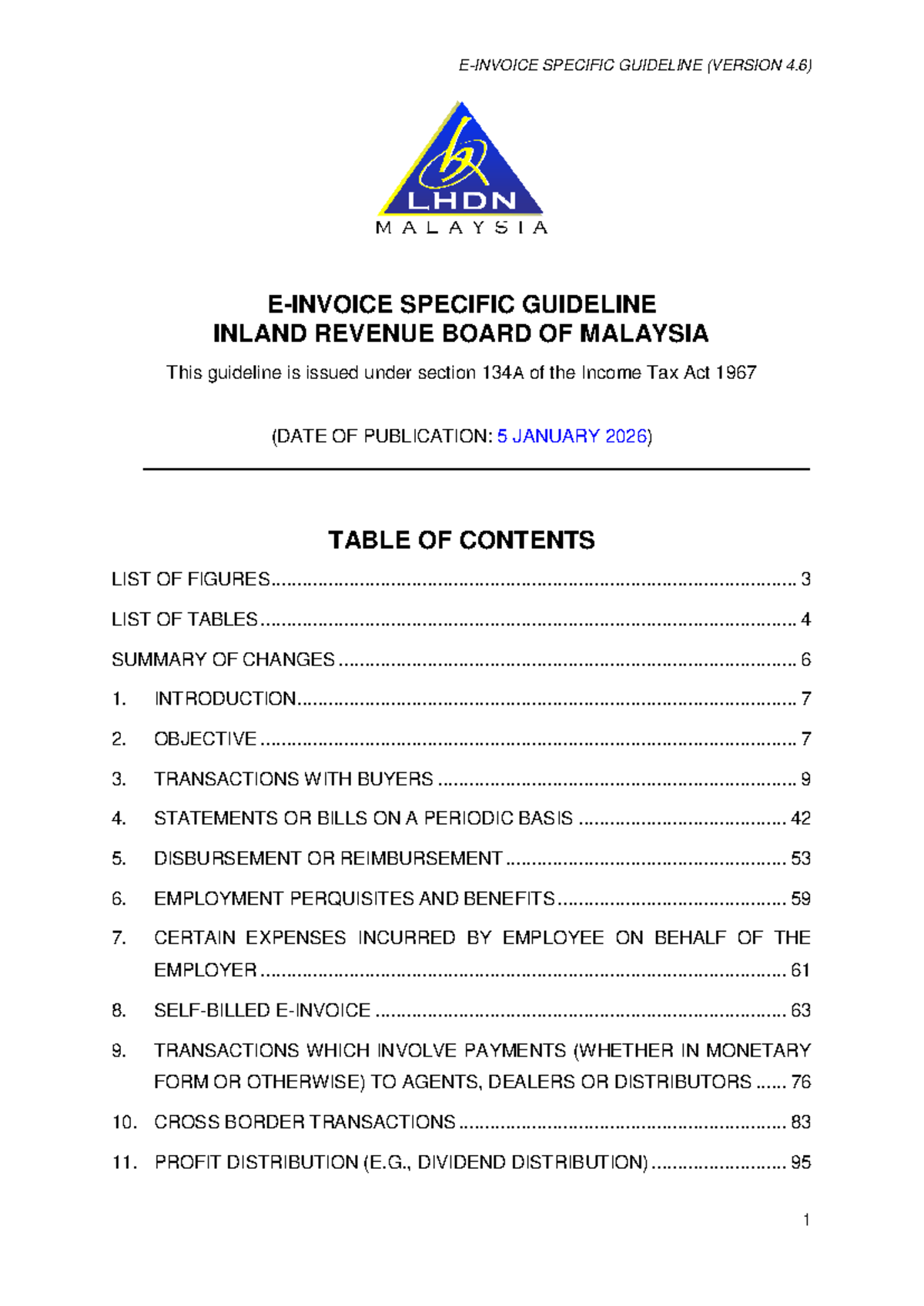 IRBM E-Invoice Specific Guideline (Version 4.6) - January 2026 - Studocu